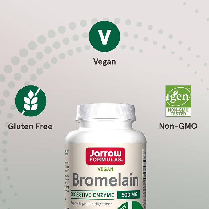 Jarrow Formulas Bromélaïne, 500 GDU, 60 comprimés - Maroc Prix