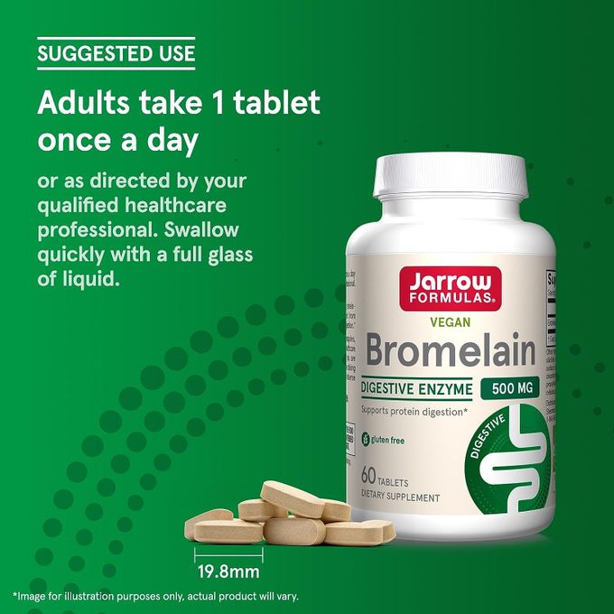 Jarrow Formulas Bromélaïne, 500 GDU, 60 comprimés - Maroc Prix