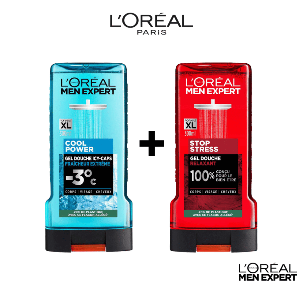 L'Oréal Paris Men Expert Gel Douche Cool Power + Gel Douche Stop Stress ...